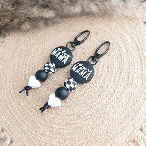 Mom Keychains | Checkered Keychains | Girl Mama Keychains | Silicone ...
