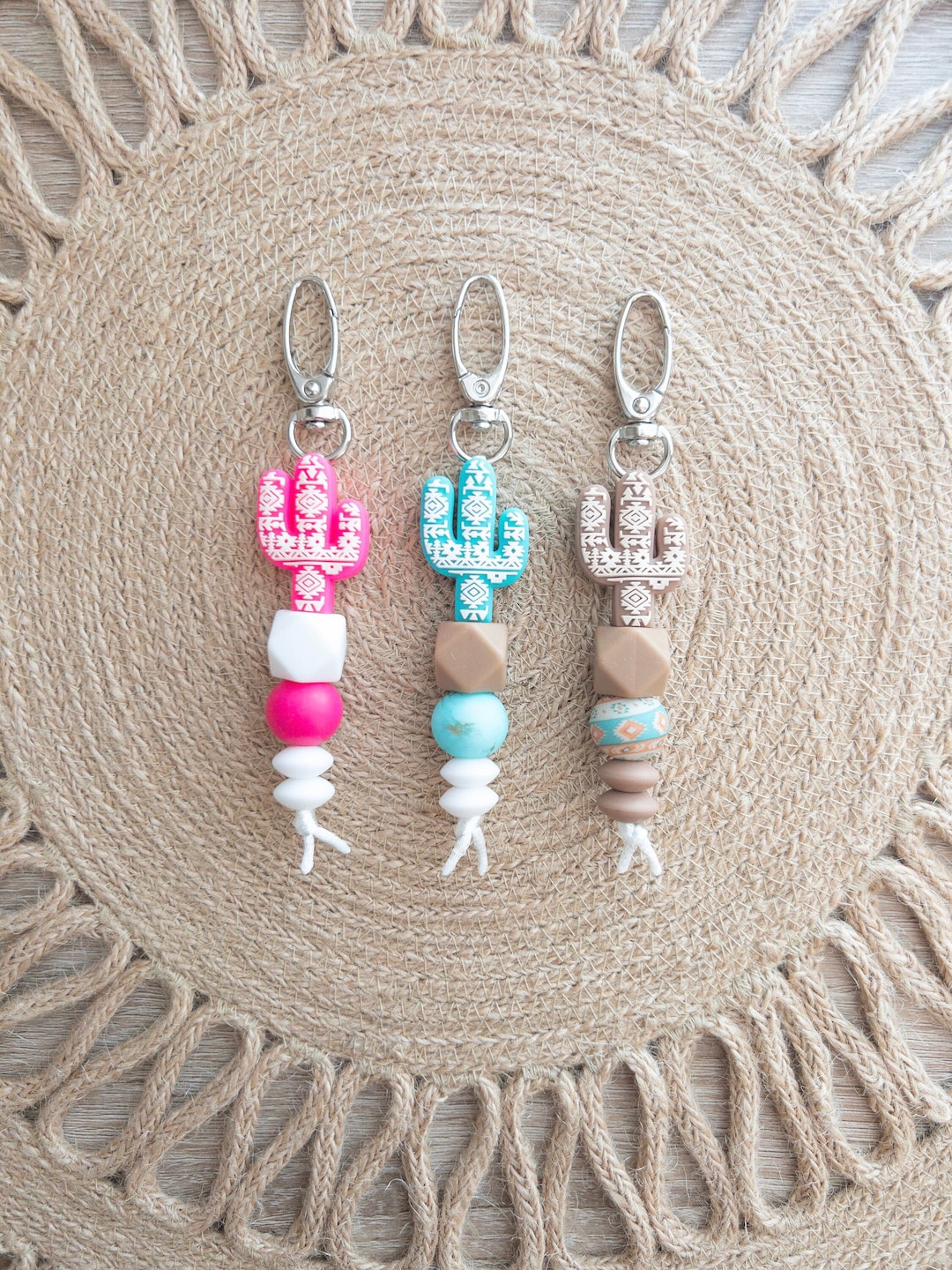 Cactus Keychain | Aztec Keychains | Keychains | Bright Colored ...