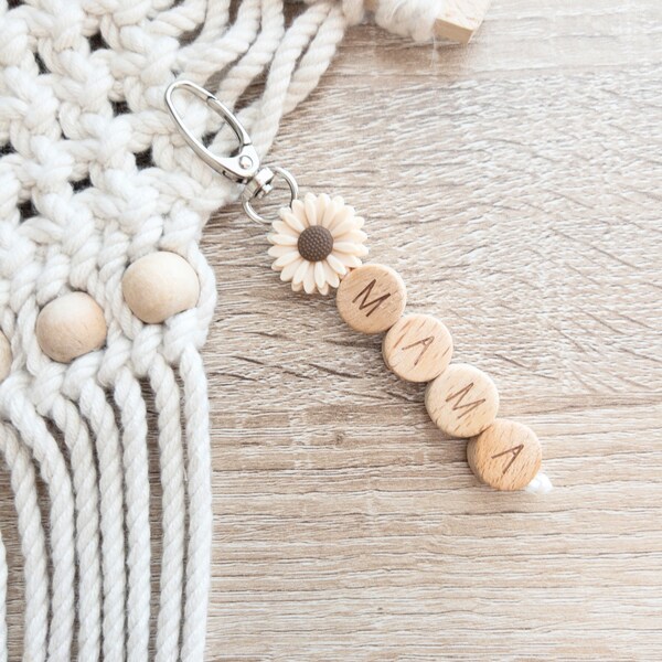 Wood Bead Keychain - Etsy