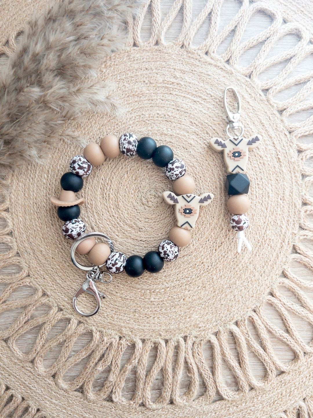 Western Keychains Cow Keychains Keychains Wristlets - Etsy