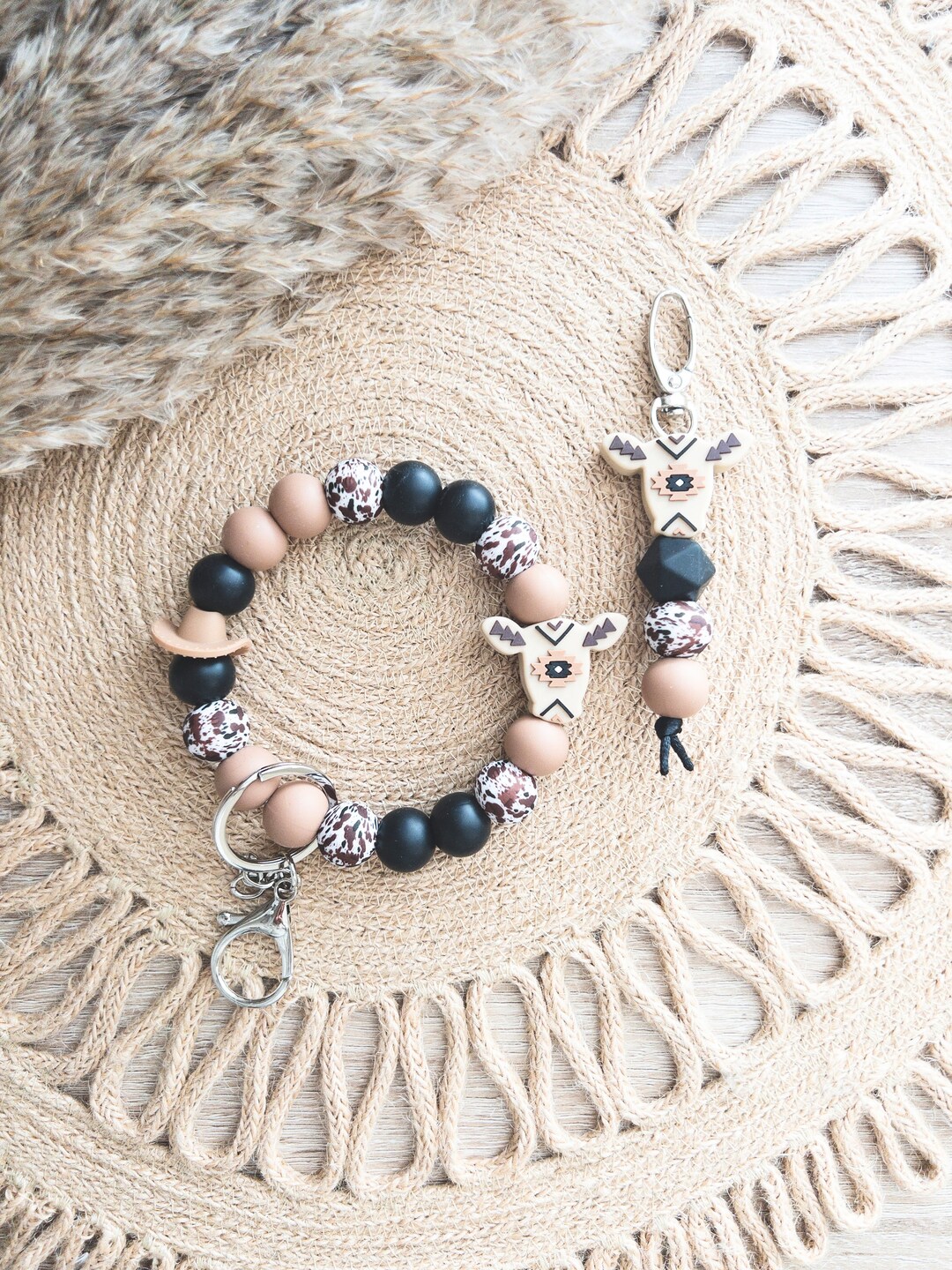 Western Keychains Cow Keychains Keychains Wristlets - Etsy