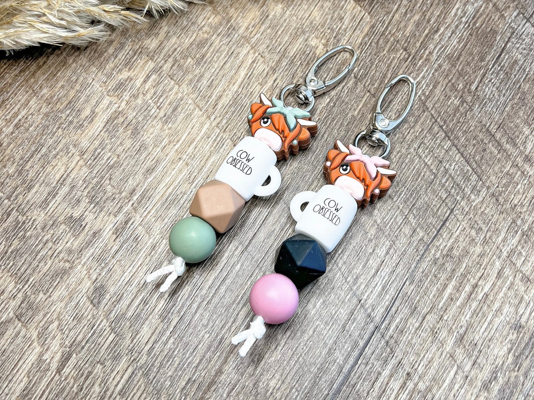 Cute Highland Cow Keychain Cow Obsessed Keychains Gifts for Her ...