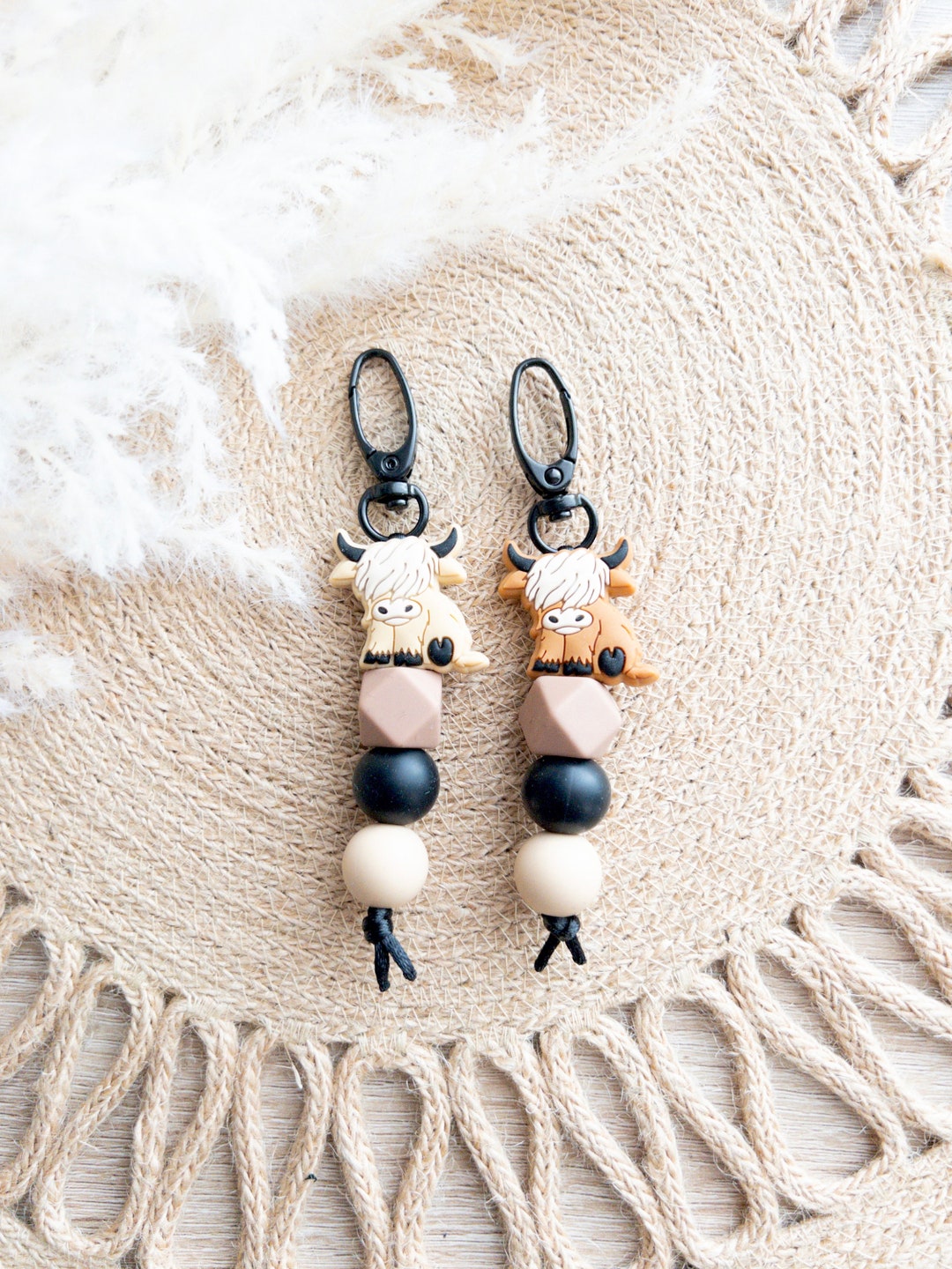 Highland Cow Keychains Highland Cow Keychains Farm Girl Silicone ...