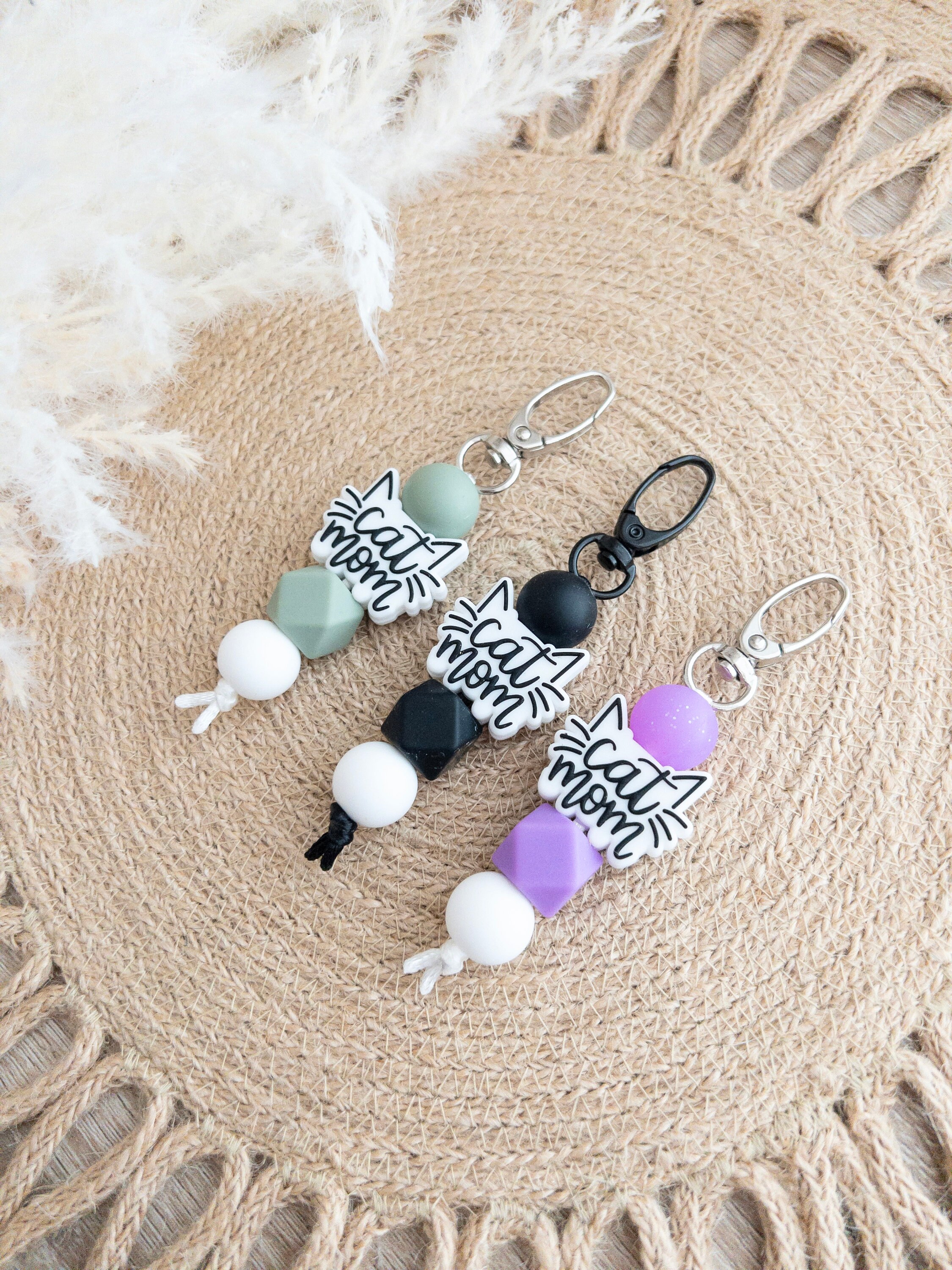 Cat Mom Keychains | Keychains | Cat Mom | Silicone Keychains | Gifts ...