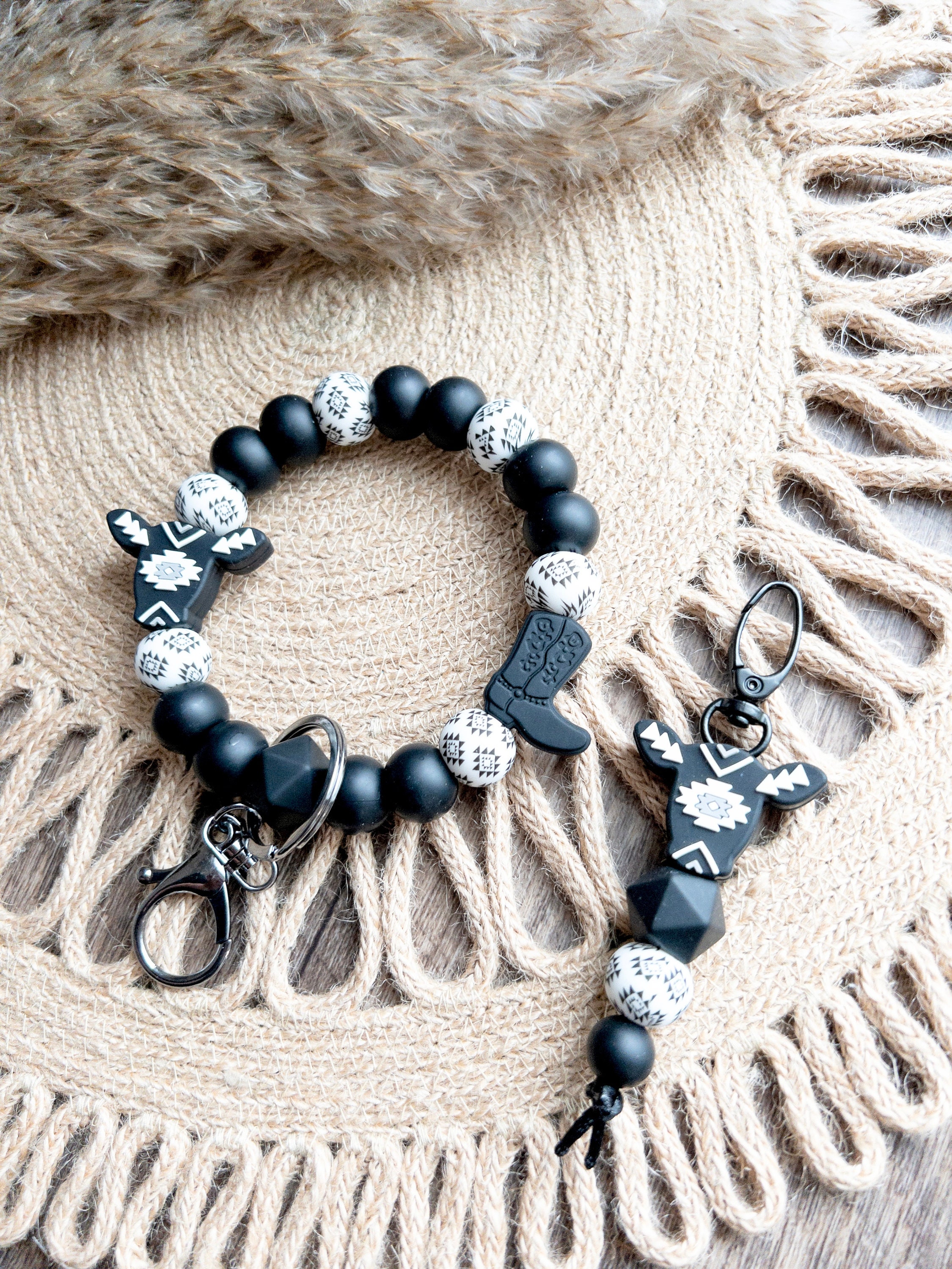 Aztec Keychain Aztec Wristlet Wristlet Keychains Western - Etsy