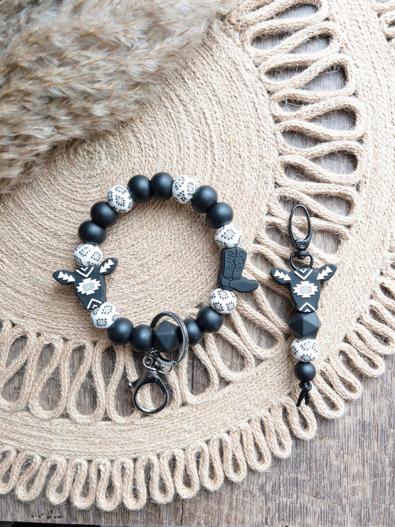 Aztec Keychain Aztec Wristlet Wristlet Keychains Western - Etsy