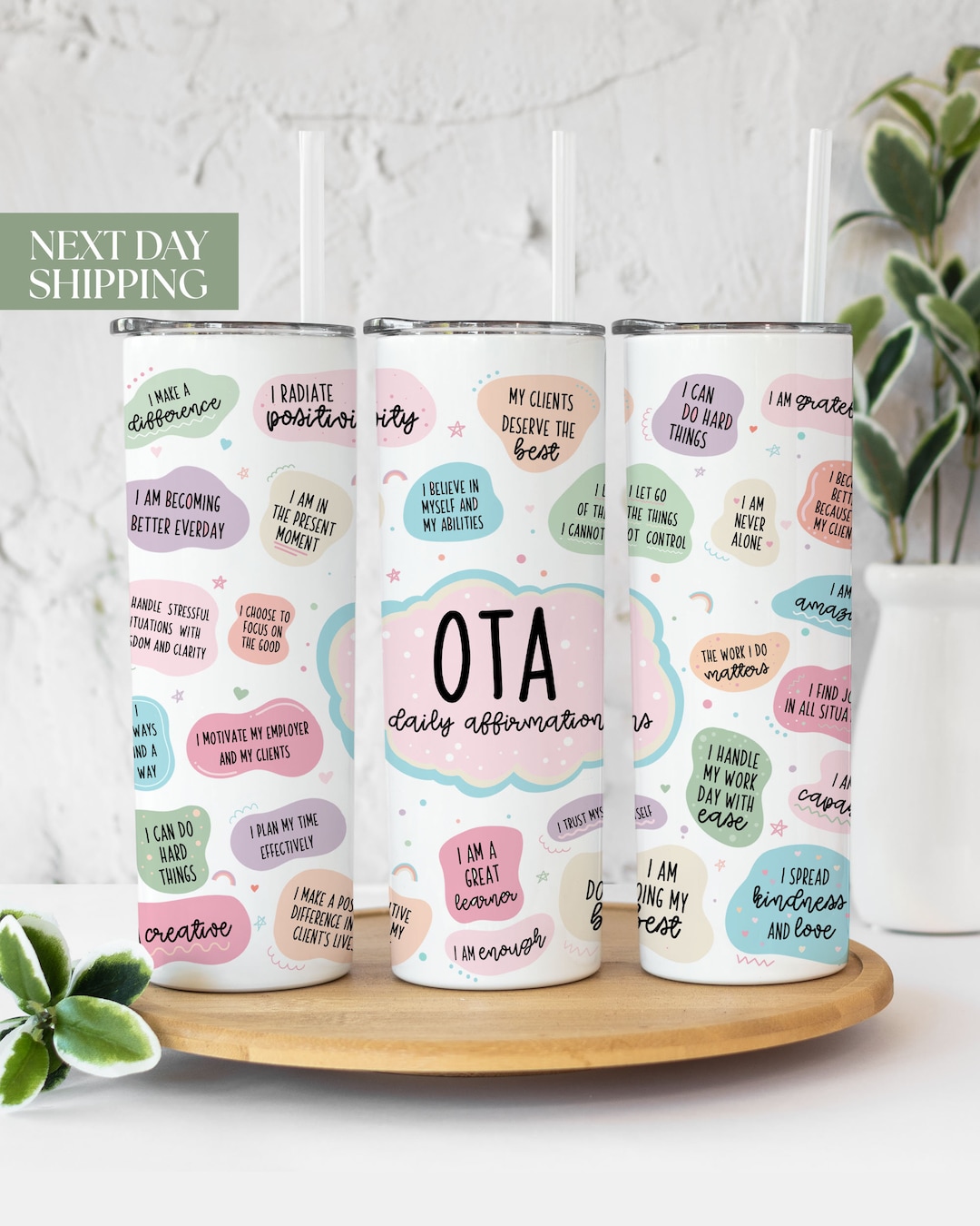 OTA Daily Affirmation Tumbler Gift - OT Assistant Coworker Gift ...