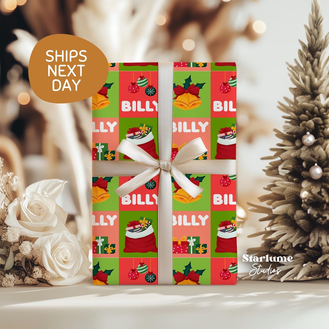 Personalized Christmas Gift Wrap: Custom Name Wrapping Paper for Kids ...