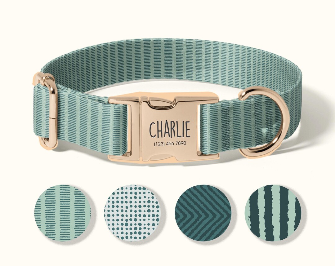 Personalized Dog Collar, Adjustable Nylon Collar With Custom Engraved ...
