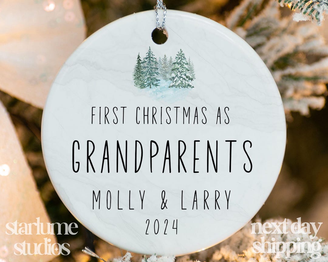 Personalized Grandparents Ornament - Custom Modern First Christmas as ...