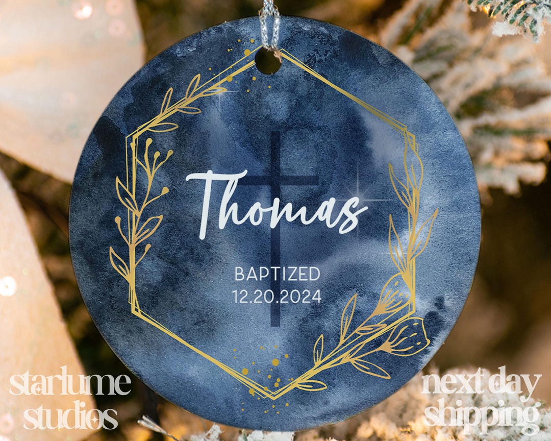 Personalized Baptism Ornament - Baptism Keepsake - Name + Date Custom ...