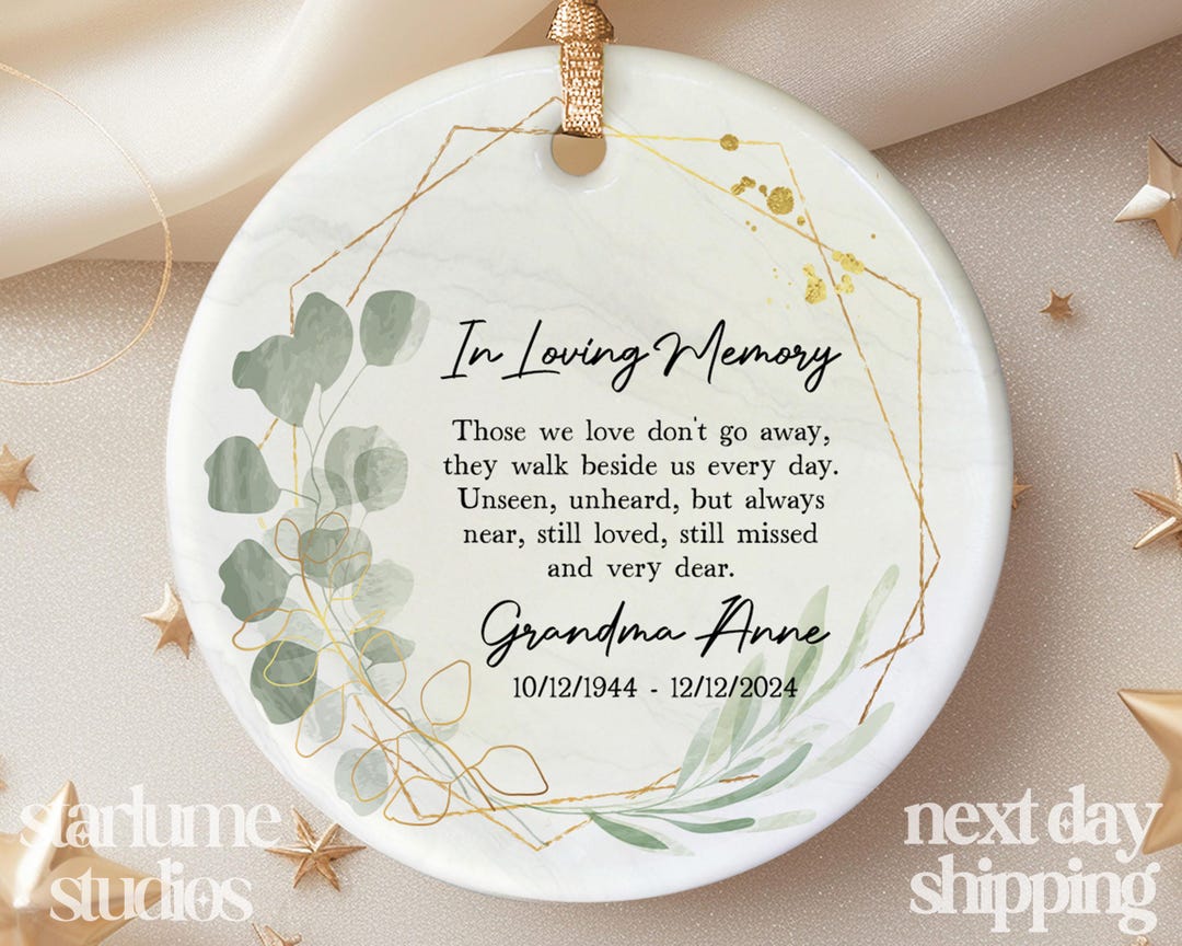 Personalized Memorial Christmas Ornament - Lost but Never Forgotten ...