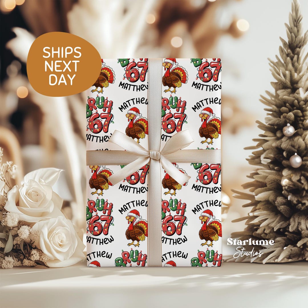 Personalized Christmas Gift Wrap: Funny Turkey Wrapping Paper, Custom ...
