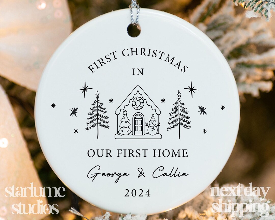 Personalized First Christmas in Our First Home Bauble - Couple First Christmas New Home Keepsake ...