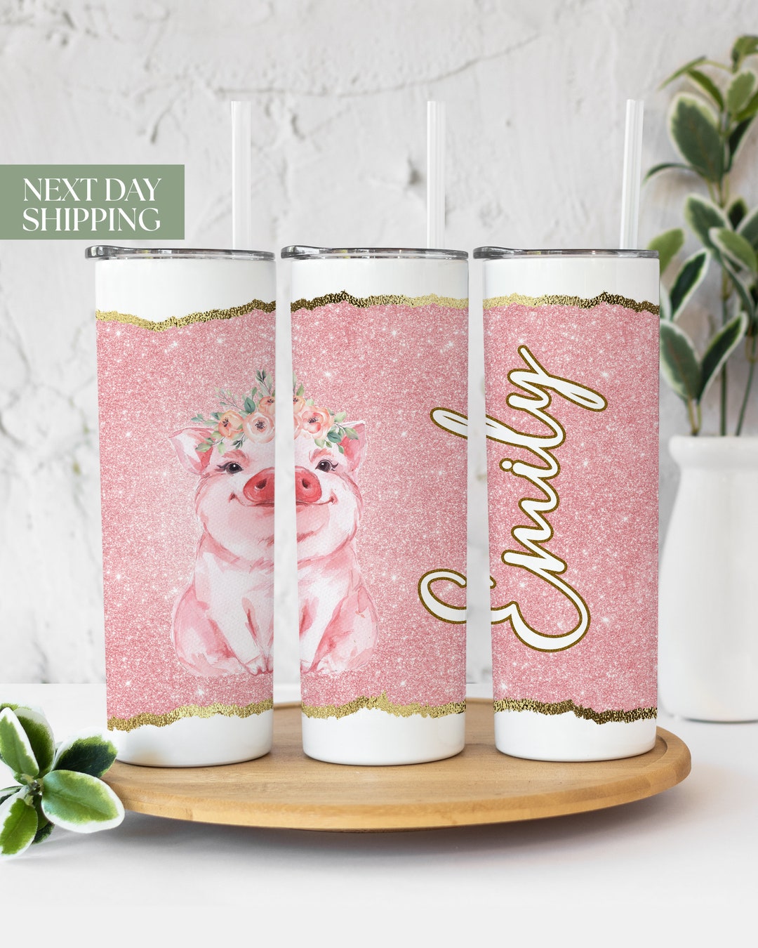 Pig Tumbler, Pig Gifts, Pig Cup With Straw, Pig Gifts for Girls, Pig ...