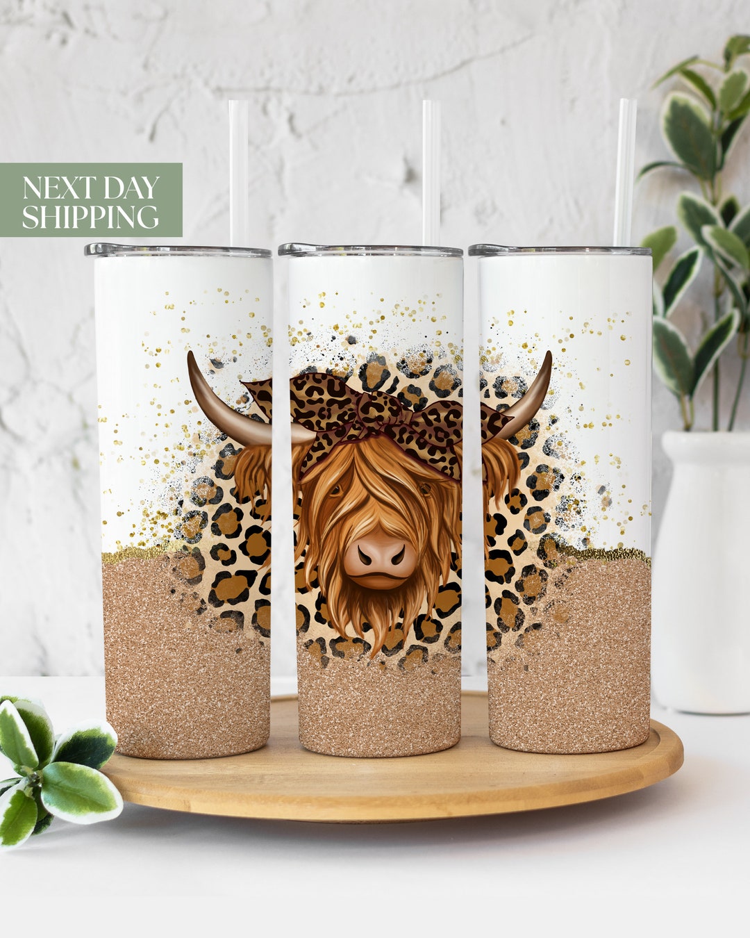 Highland Cow Tumbler, Cheetah Print, Highland Cow Gifts, Highland Cow ...