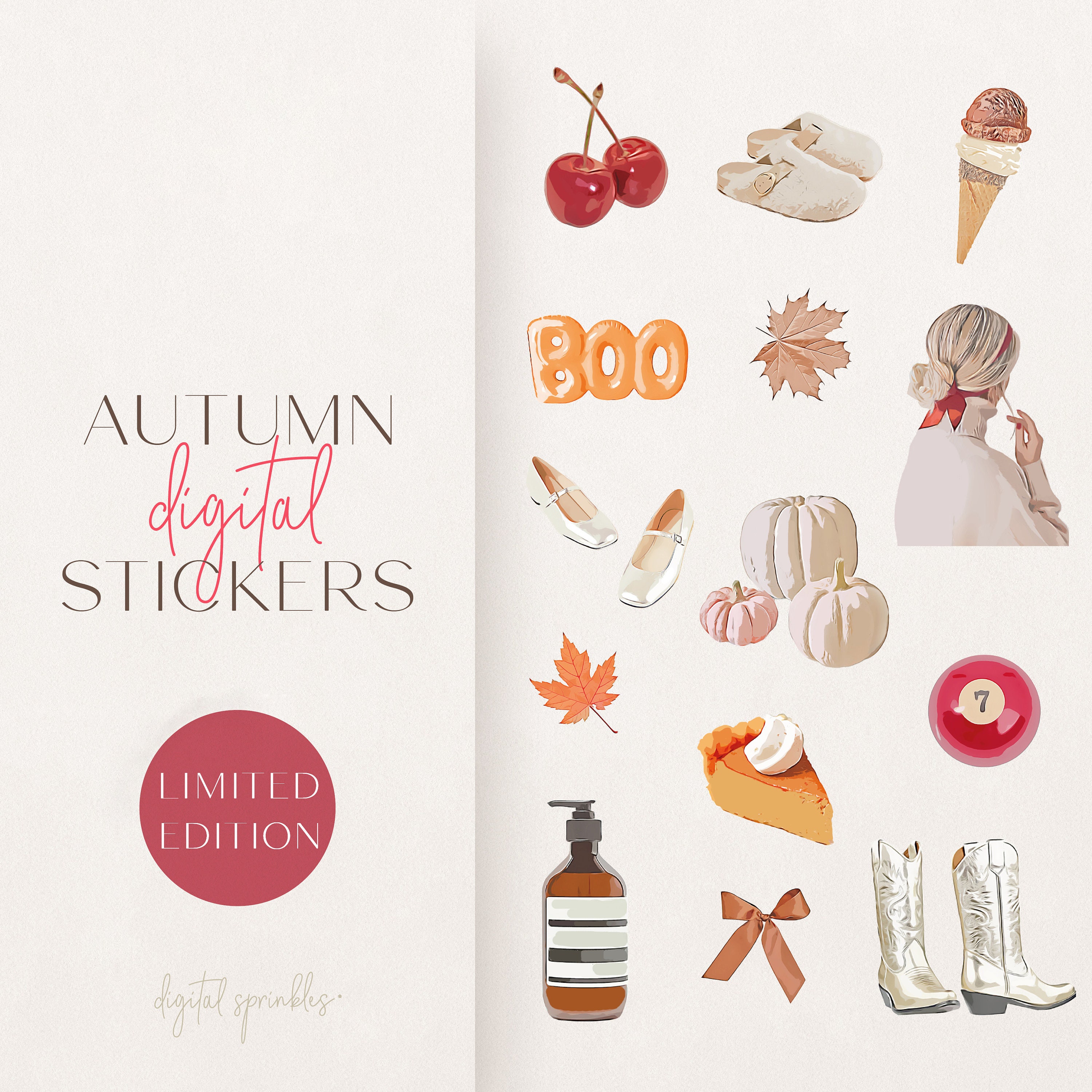 Autumn Digital Stickers Fall Season Goodnotes Stickers - Etsy