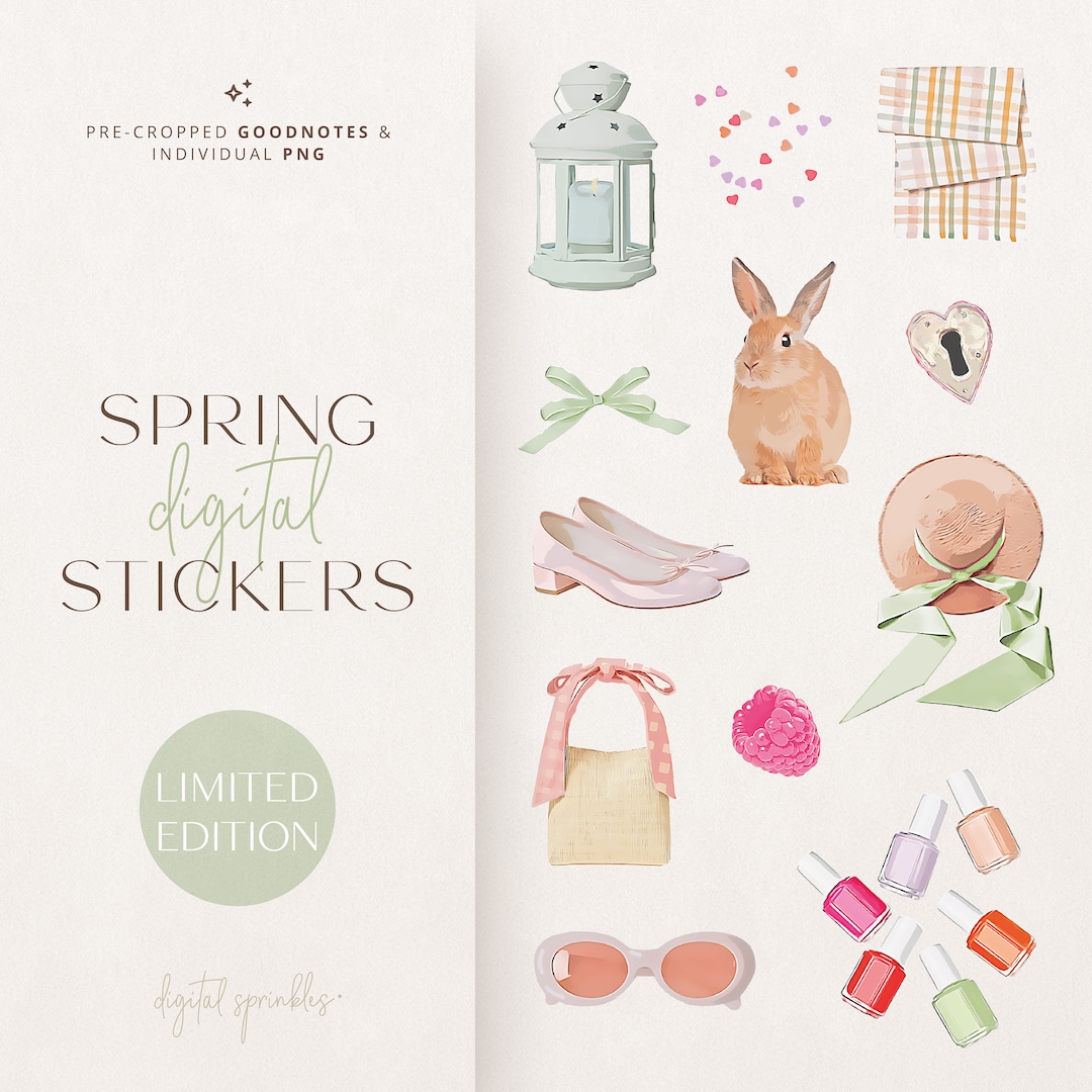 Digital Stickers | Spring Digital Stickers | Easter Goodnotes Stickers ...