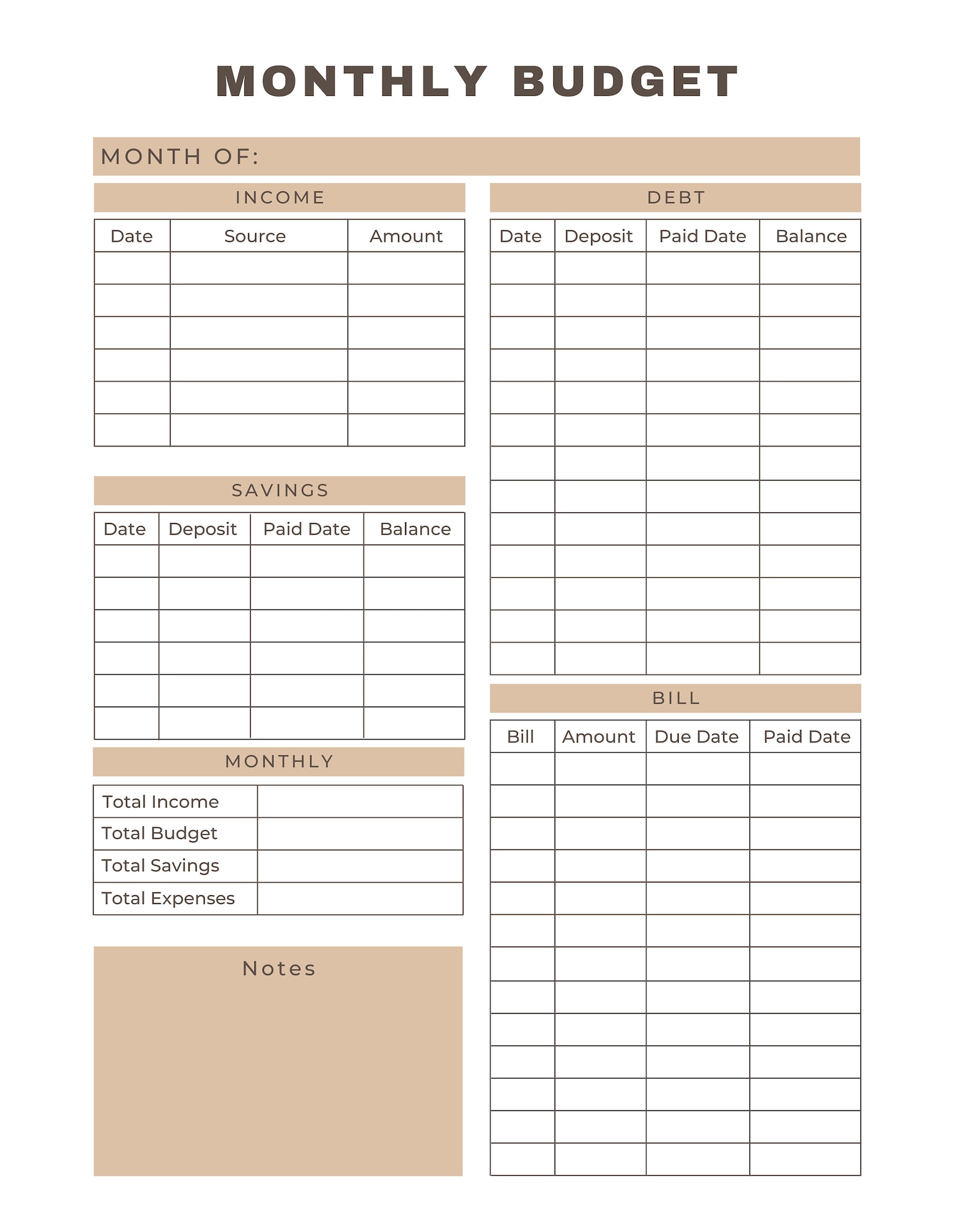 Monthly Budget Planner Bundle Monthly Planner, Financial Planner ...