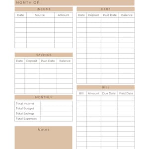 Monthly Budget Planner Bundle - Monthly Planner, Financial Planner ...