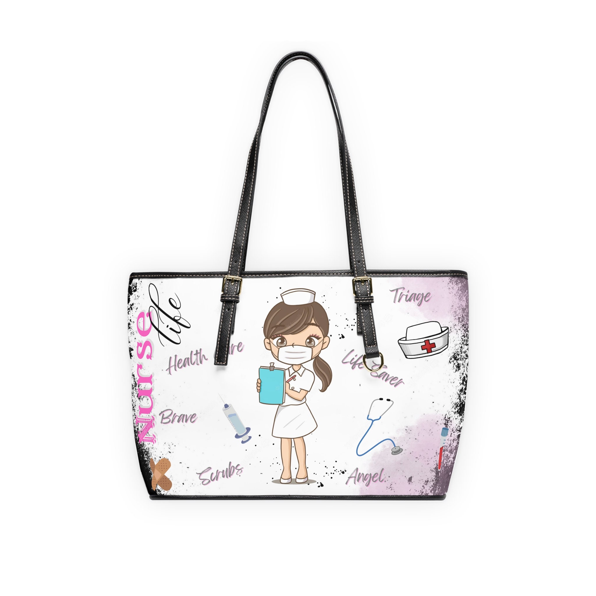 Pink Leather Nurse Life Shoulder Bag - Purse, Hospital, Medical, Clinic ...