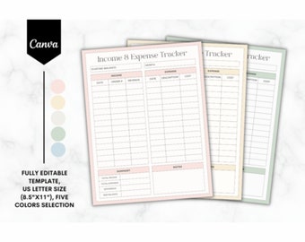 Pocket Expense Tracker, Income and Expense Tracker Printable, Income ...