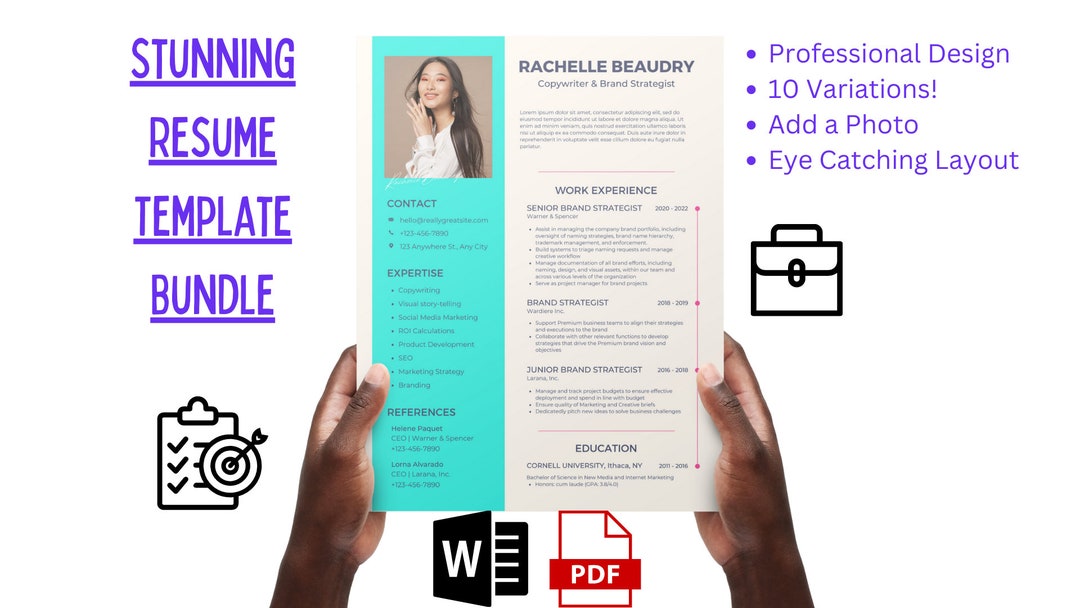 Stunning Resume Template Word, Resume Template Word, Creative Resume ...