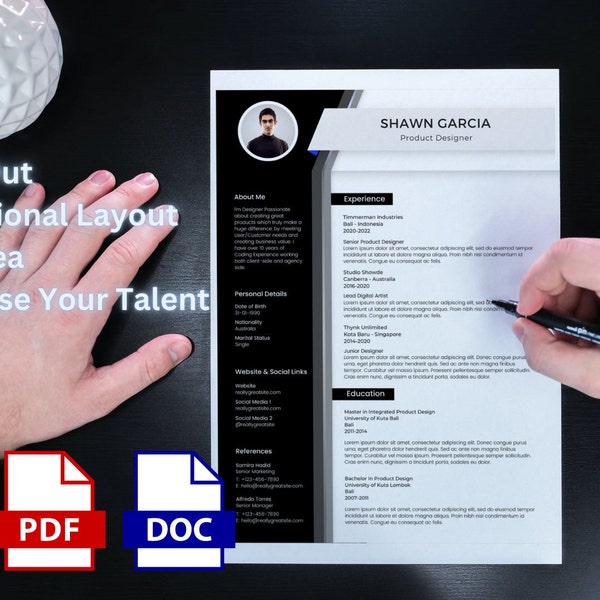 Creative High End Design Resume Template - Etsy