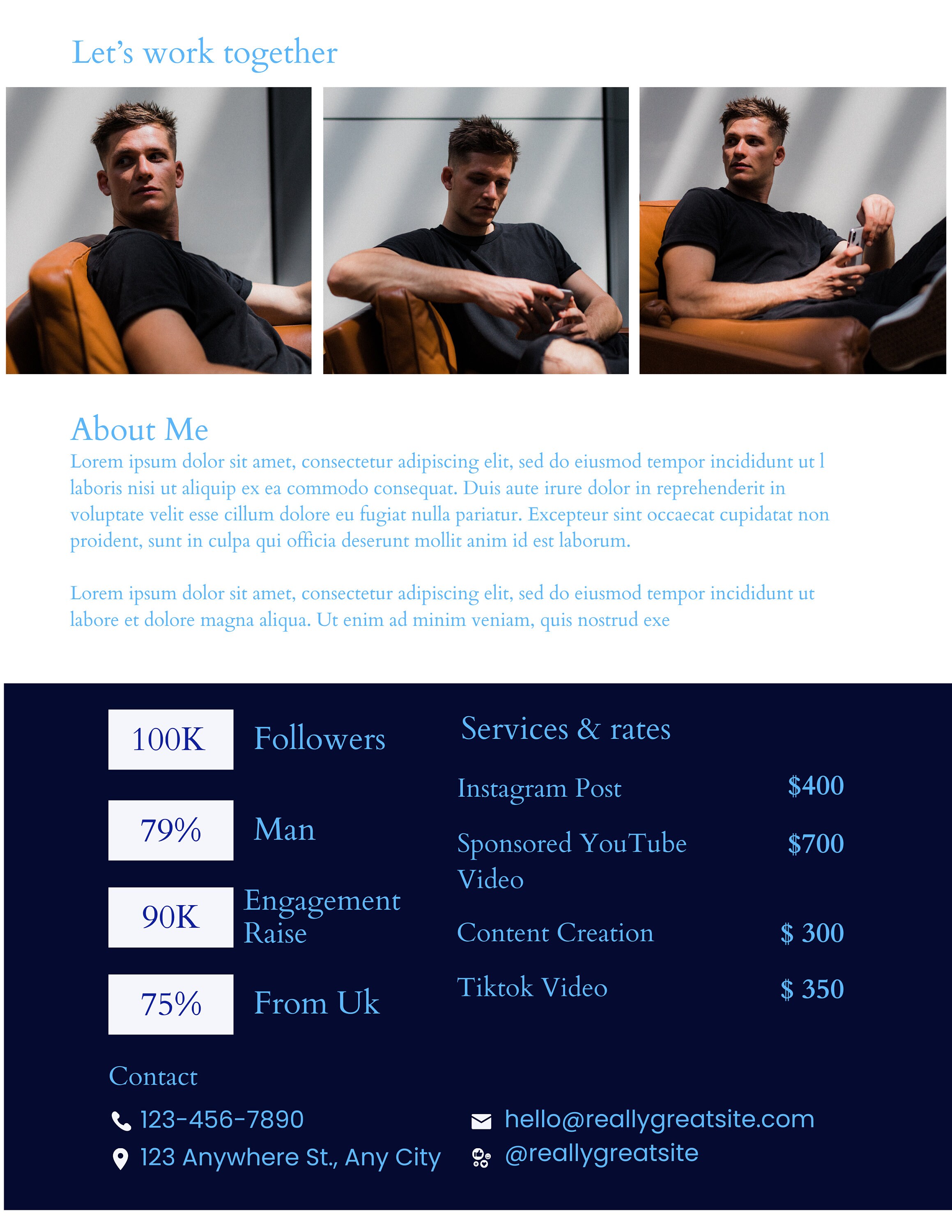 Professional Influencer Media Kit Social Media Influencer, Digital ...