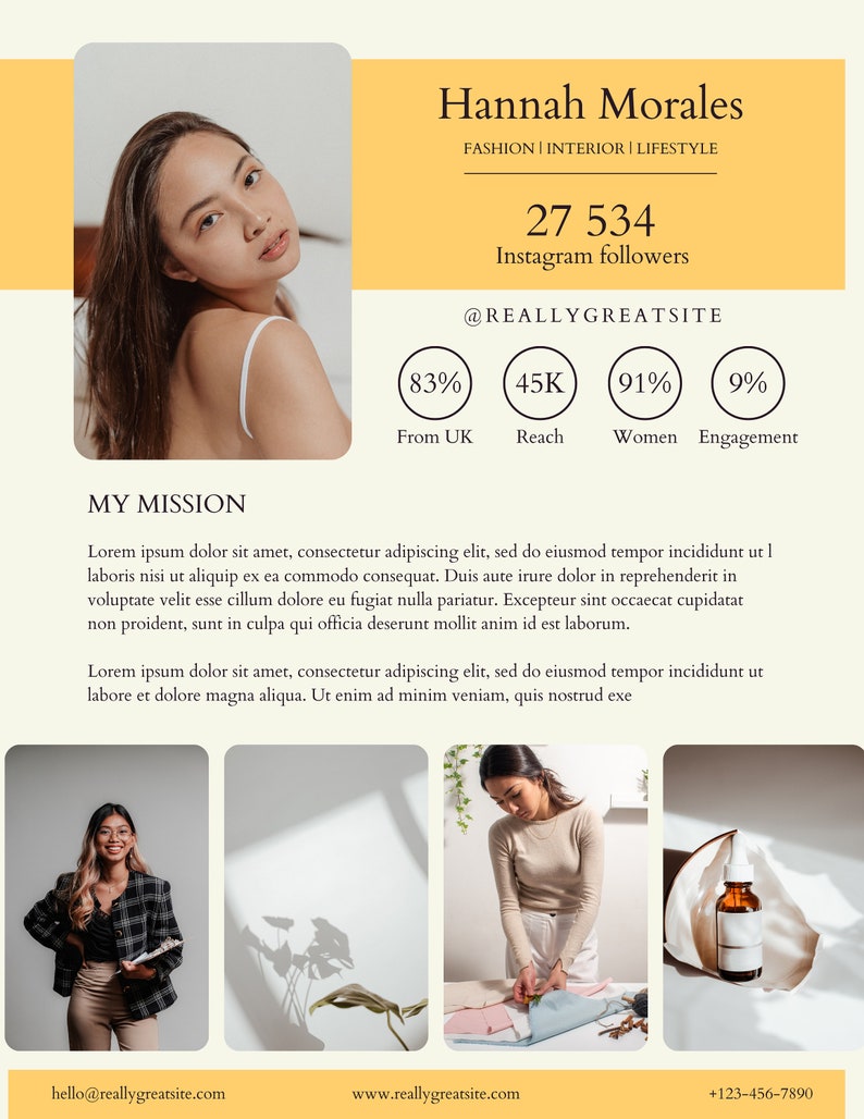 Social Influencer Media Kit Social Media Influencer Digital - Etsy