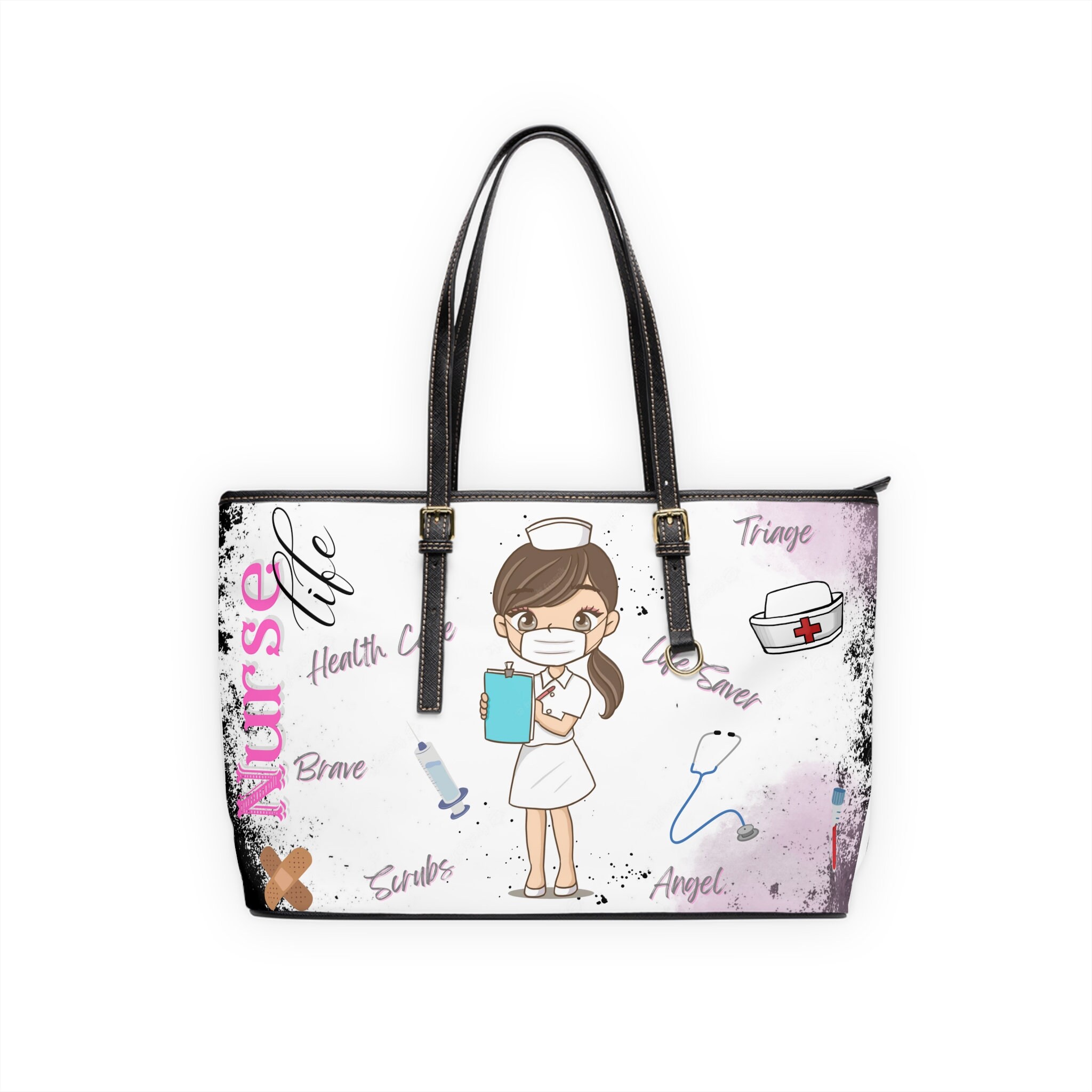 Pink Leather Nurse Life Shoulder Bag - Purse, Hospital, Medical, Clinic ...