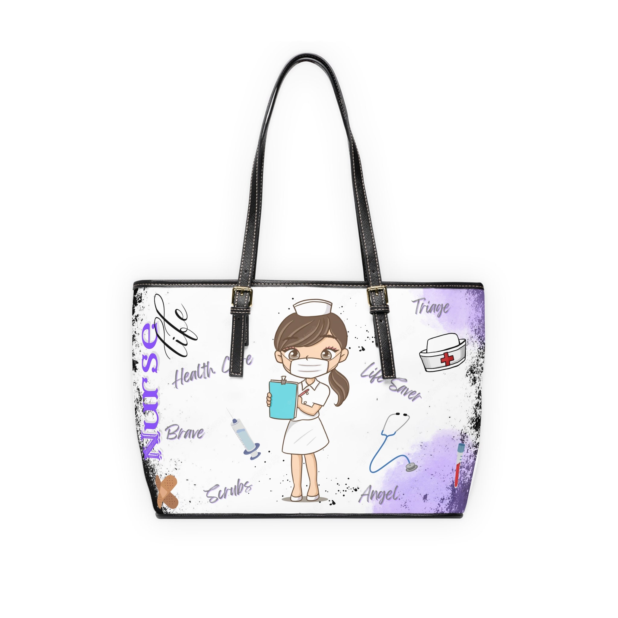 Purple Leather Nurse Life Shoulder Bag Purse, Hospital, Medical, Clinic ...
