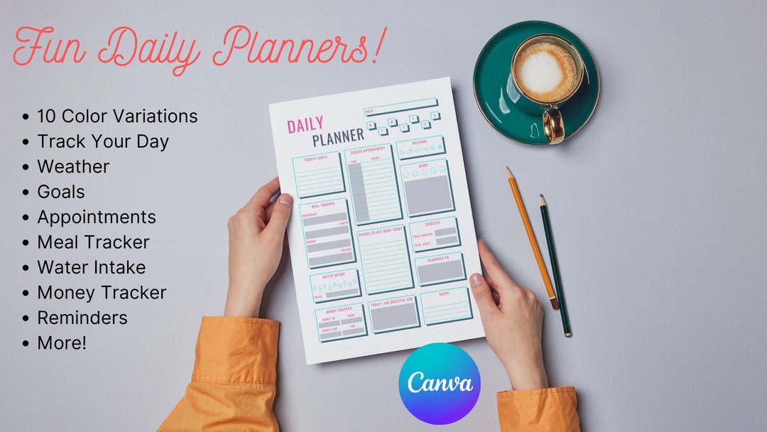 Fun Daily Planner Bundle Daily Planner, Colorful Planner, Digital Daily ...