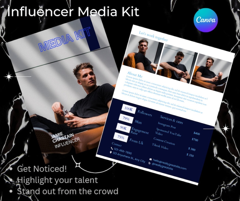 Professional Influencer Media Kit Social Media Influencer - Etsy