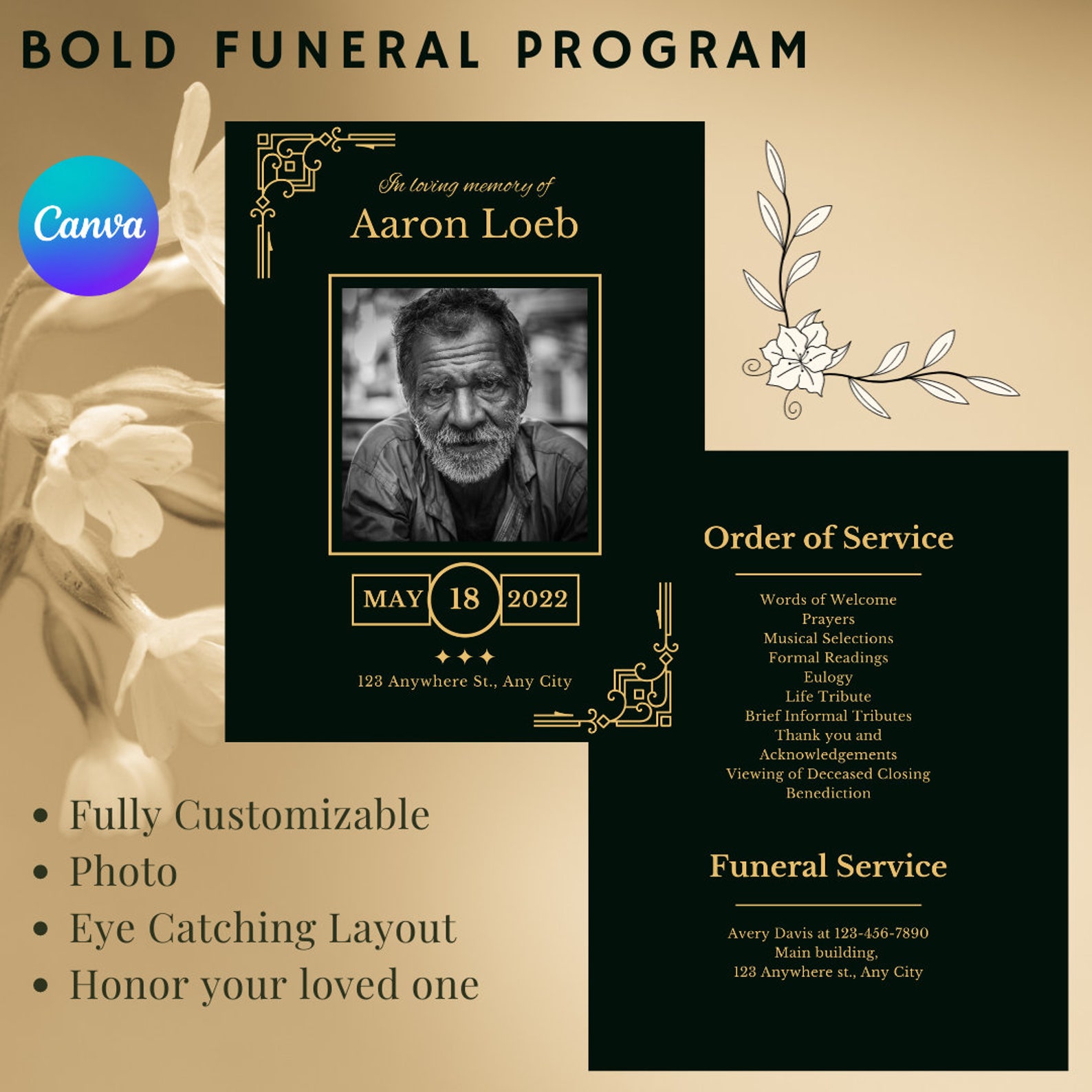 Bold Funeral Program Death of Loved One, Loved One, Wake, Love, Funeral ...