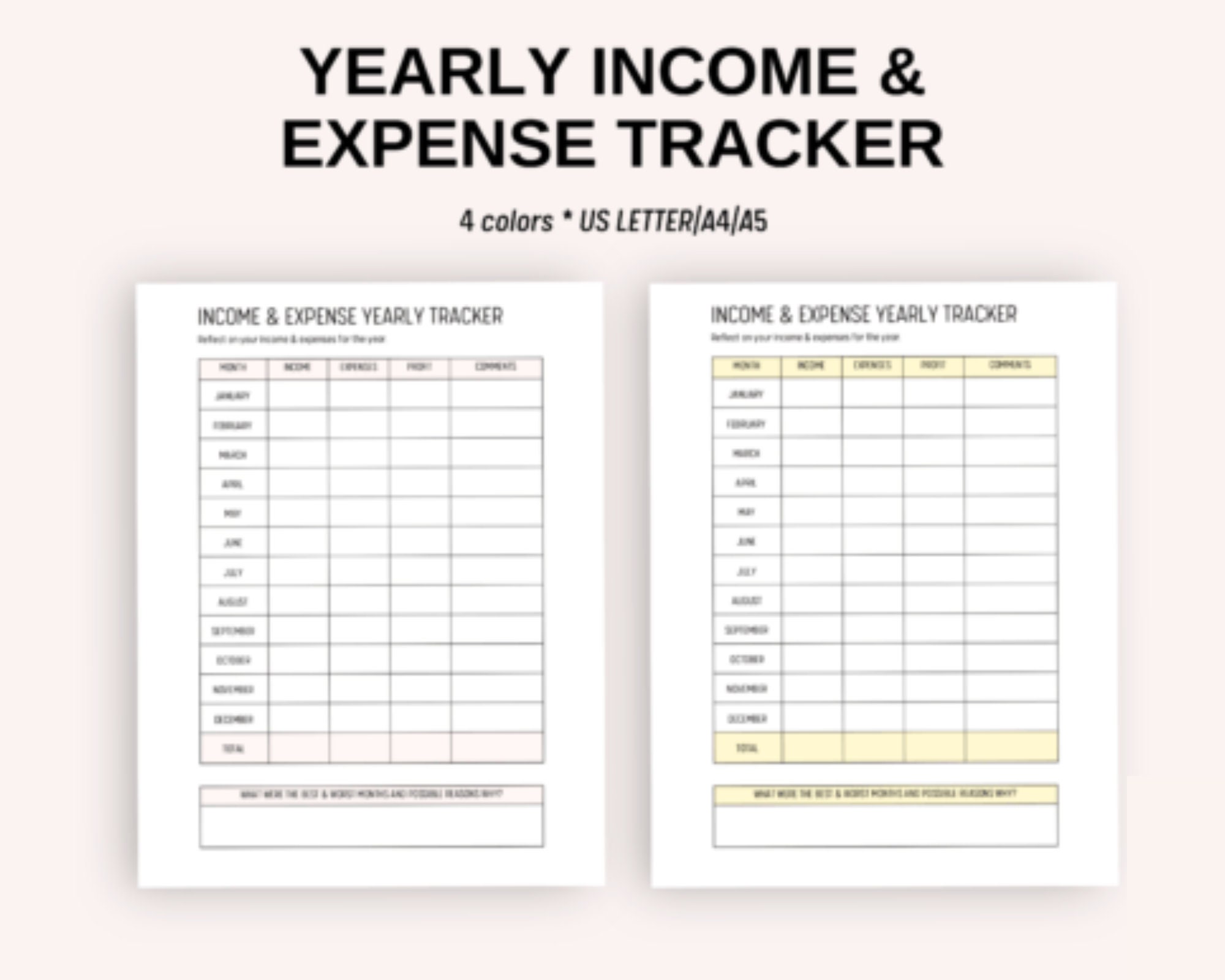 Income and Expense Tracker Printable, Income Tracker, Expense Tracker ...