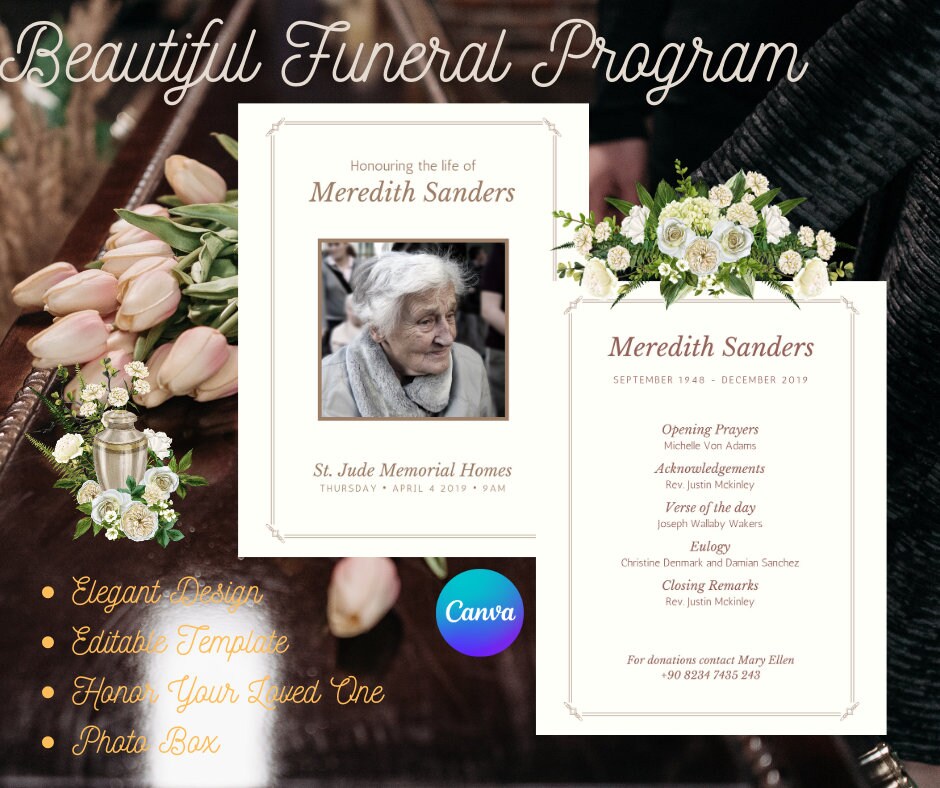 Traditional Funeral Program Death of Loved One, Loved One, Wake, Love ...