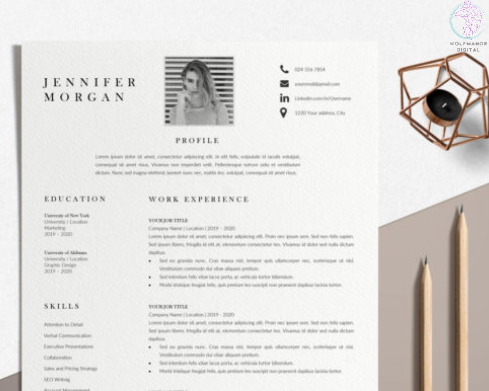 Modern Resume Template Word, CV Resume Template , Resume Template Word ...