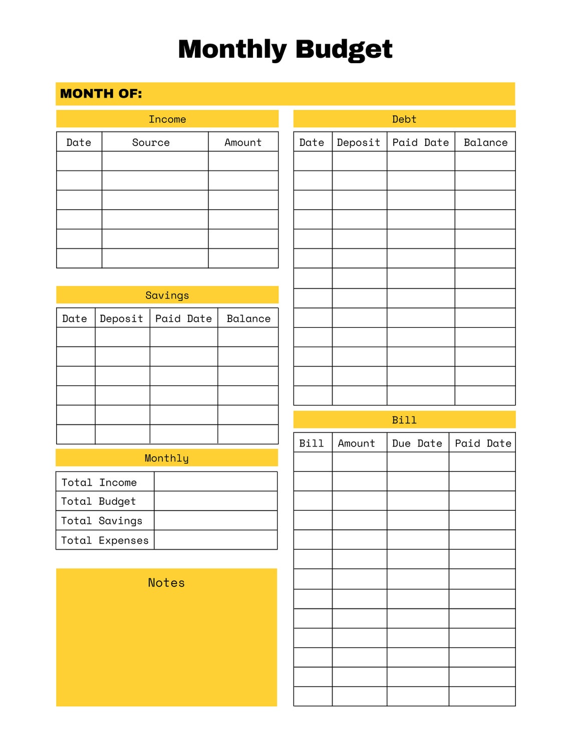 Monthly Budget Planner Bundle Monthly Planner, Financial Planner ...
