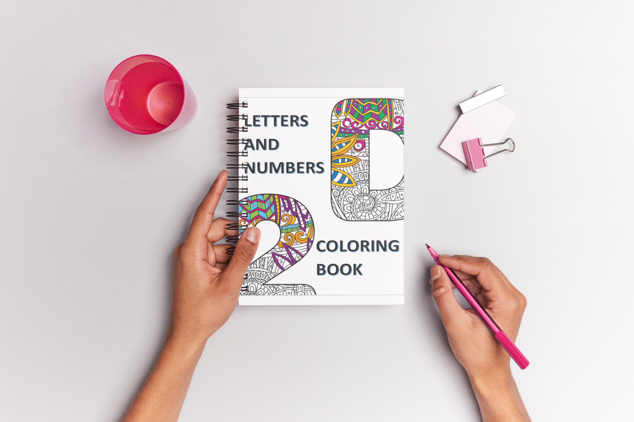 Letters and Numbers Coloring Book - Adult Coloring Book, Letters and ...