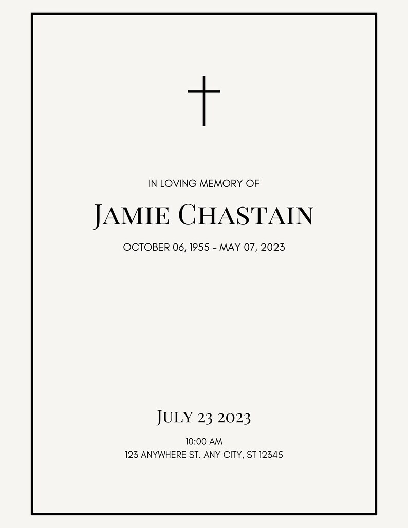 Simple Funeral Program Death of Loved One, Loved One, Wake, Love ...