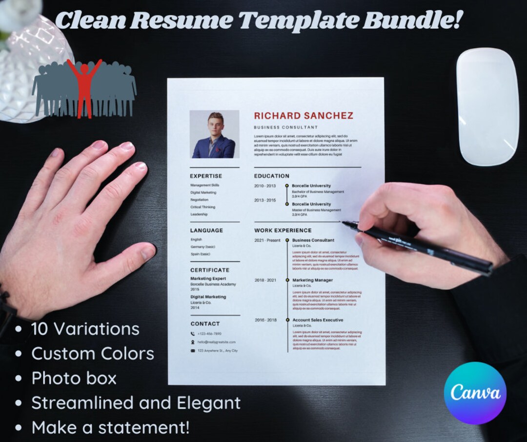 Simple Resume Template Bundle - 10 Variations! - Simple, Professional ...