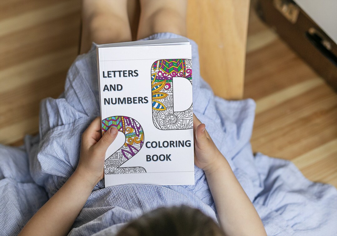 Letters and Numbers Coloring Book - Adult Coloring Book, Letters and ...
