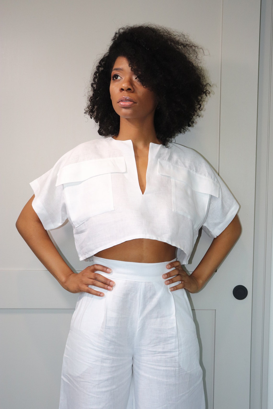 Cargo Crop Top Linen - Etsy