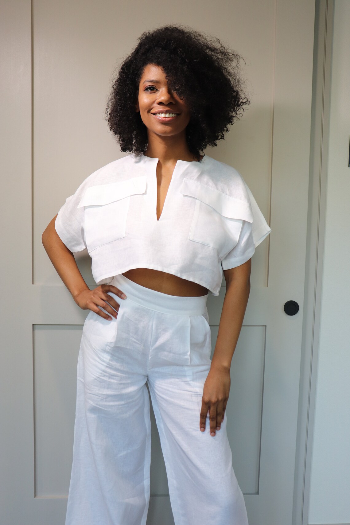 Cargo Crop Top Linen - Etsy