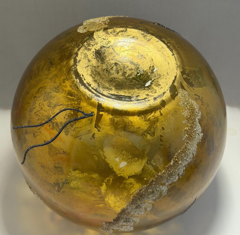 Mastro Vetraio Italian Art Glass Vase: Gold Amber Murano Style ...