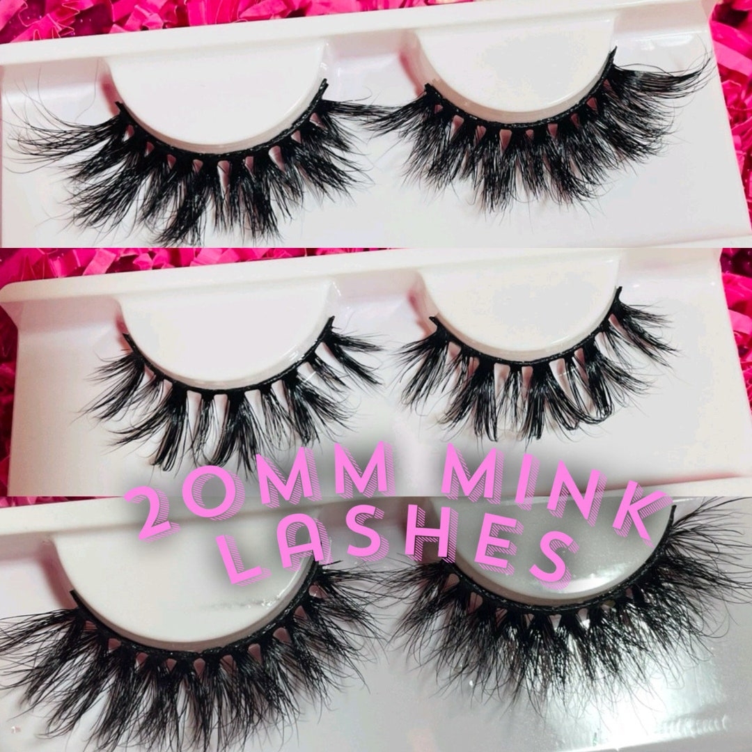 20mm Mink Lashes, Premium Lashes, Medium Length Lashes, Dramatic Lashes, Mink Lashes, Mink ...