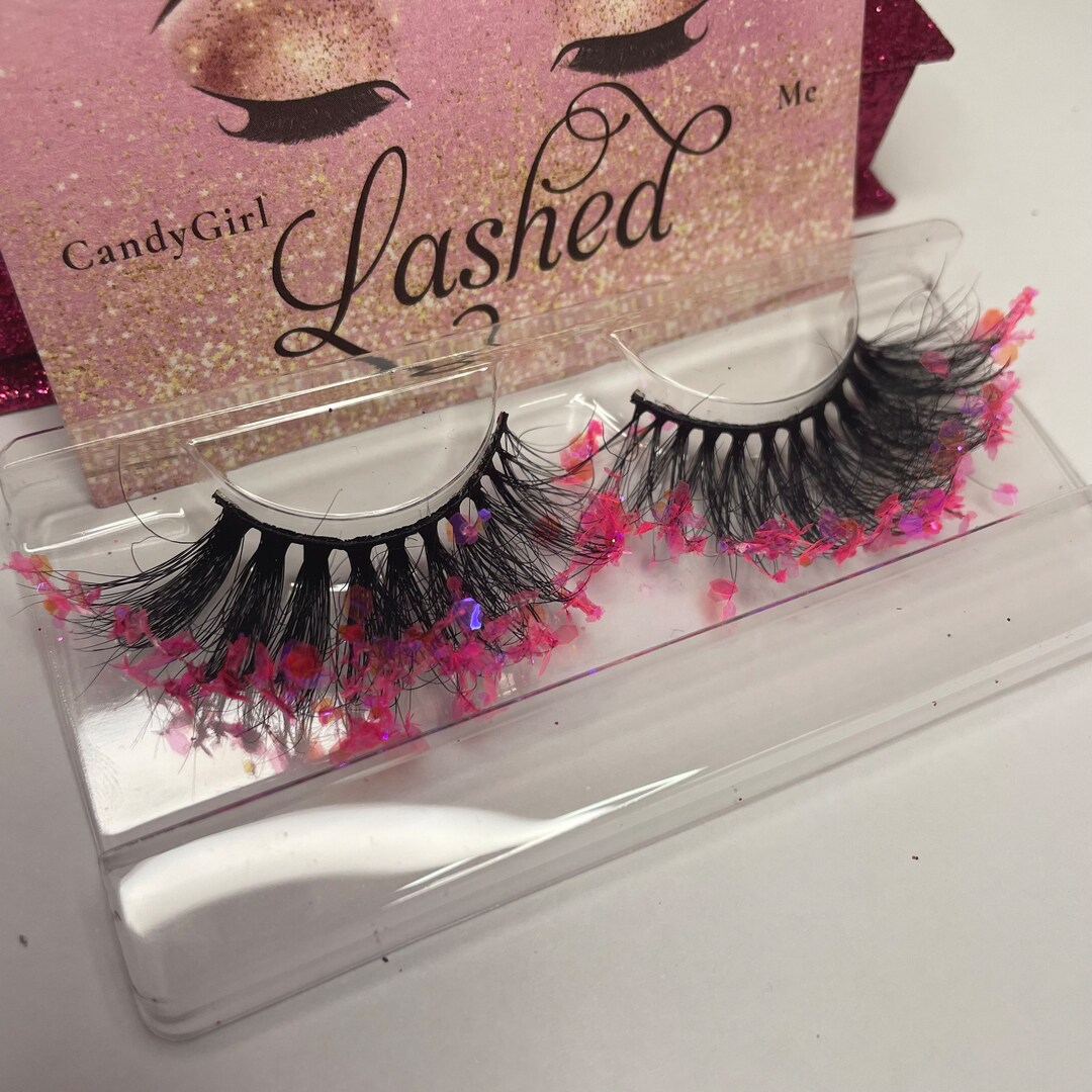 Candygirl Pink Decal Mink Lashes, Butterfly Lashes, Star Lashes, Purple Lashes - Etsy