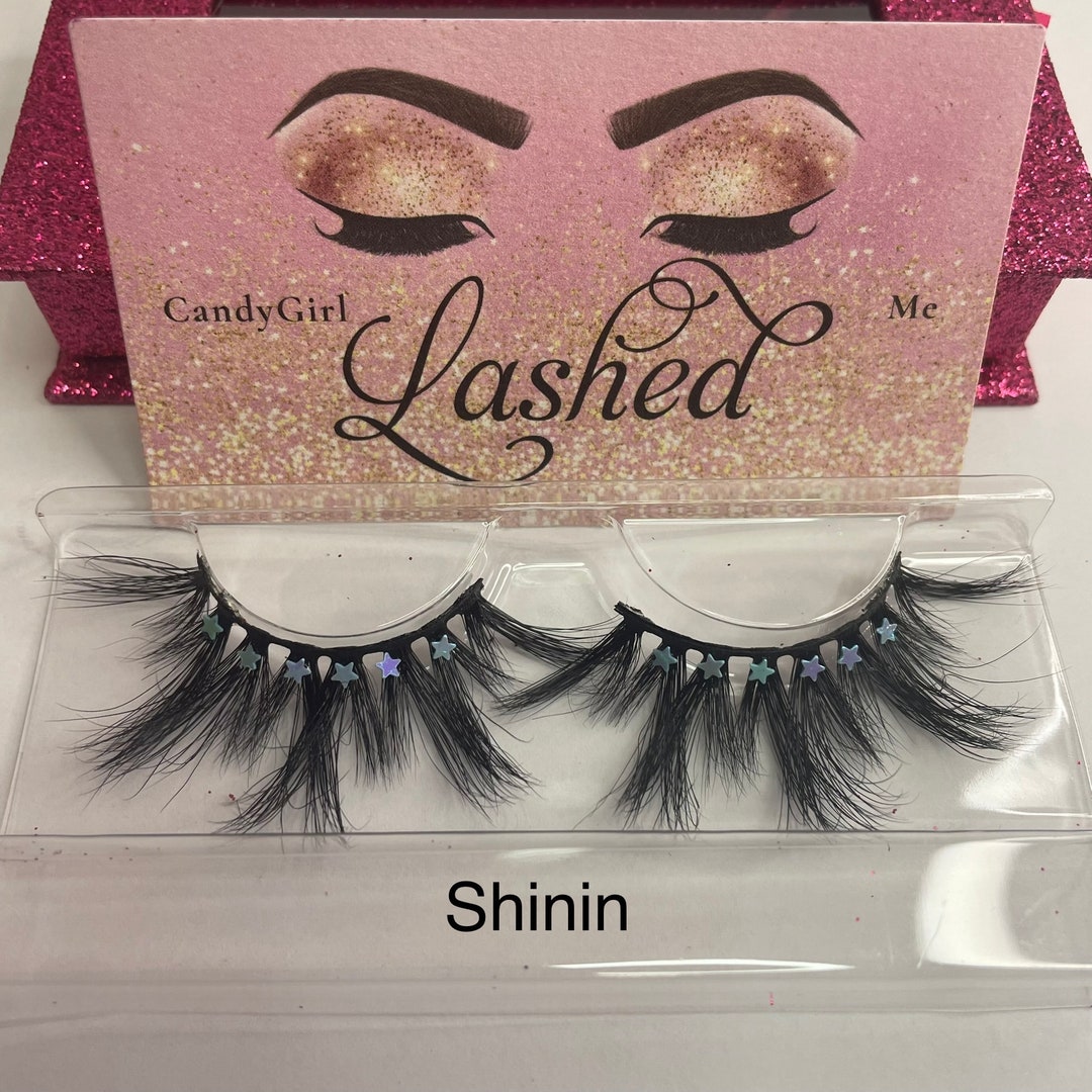 Star Purple and Green Irridescent Decal Mink Lashes, Butterfly Lashes ...