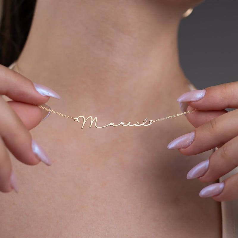 Handwritten Necklace - Etsy